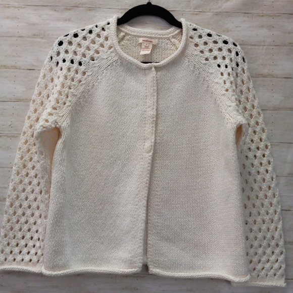 Sundance | Sweaters | Sundance Ivory Cardigan With Open Knit Sleeves M ...
